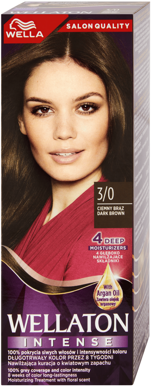 WELLA WELLATON, Intense , krem koloryzujący do włosów, nr 3/0 Ciemny ...