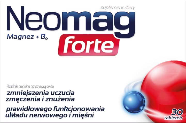 NEOMAG, Forte , tabletki, Magnez + B6, suplement diety, 30 szt ...
