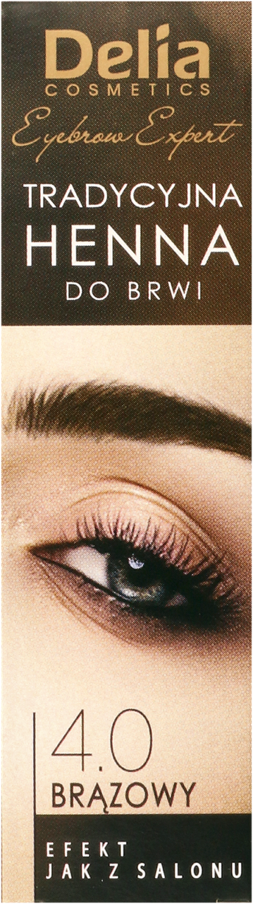 DELIA COSMETICS, Eyebrow Expert , henna do brwi, tradycyjna, nr 4.0 ...