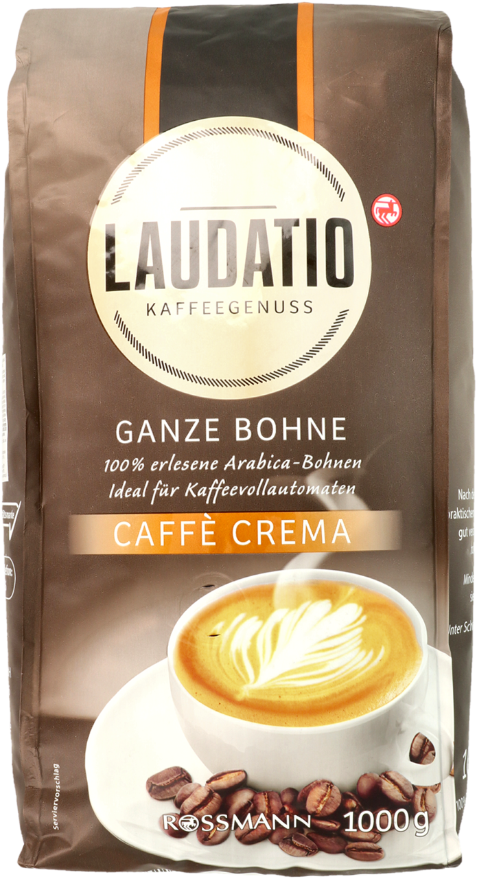 LAUDATIO, Caffe Crema , kawa ziarnista, palona, 100% Arabica, 1000 g ...
