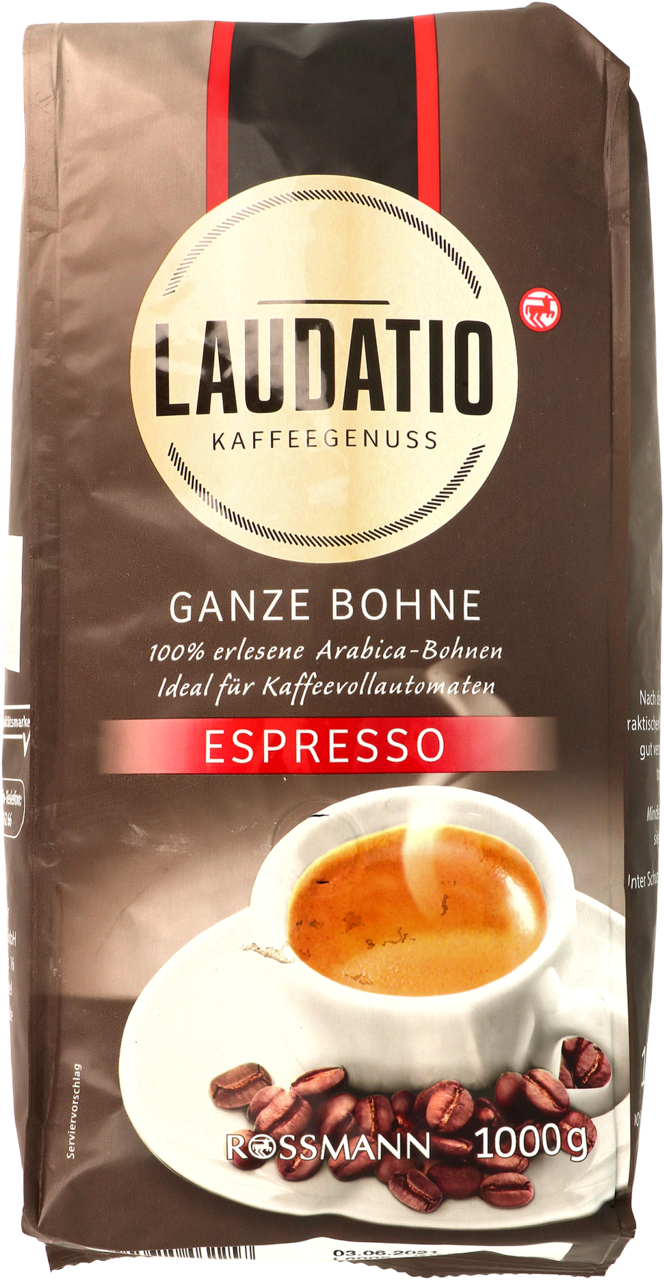 LAUDATIO, Espresso , kawa ziarnista, palona, 100% Arabica, 1000 g ...