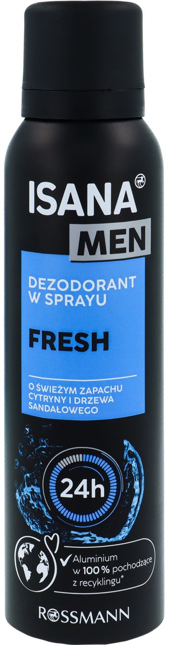 ISANA MEN, dezodorant w sprayu, dla mężczyzn, 48h, Fresh, 150 ml ...