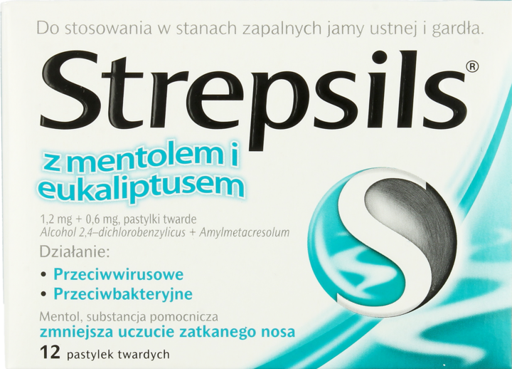 STREPSILS, , tabletki do ssania, z mentolem i eukaliptusem ...