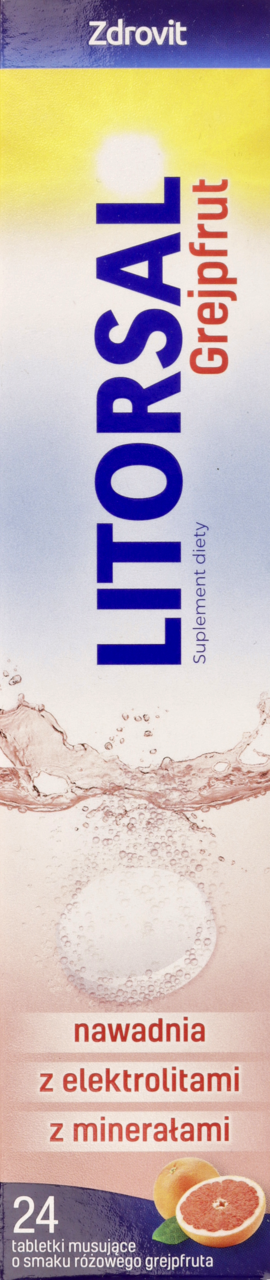ZDROVIT LITORSAL, tabletki musujące, Grejpfrut, suplement diety, 24 szt ...
