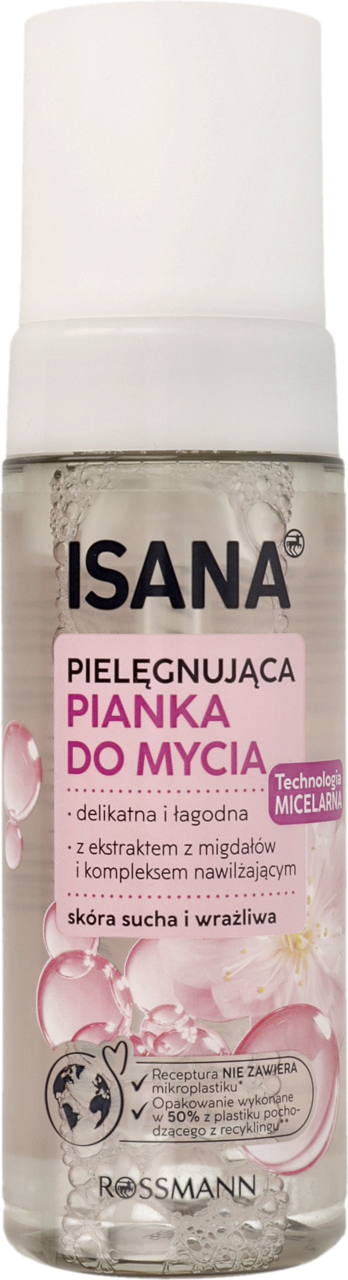 ISANA, , pianka do mycia, pielęgnująca, skóra sucha i wrażliwa, 150 ml ...
