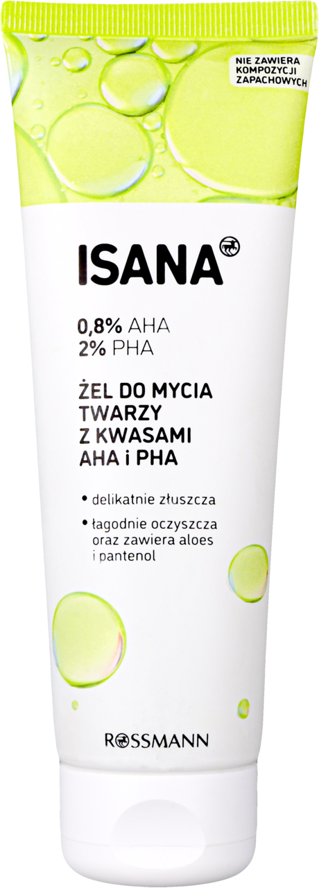 ISANA, Love Your Skin , żel do mycia twarzy, z kwasami AHA i PHA, 125 ...