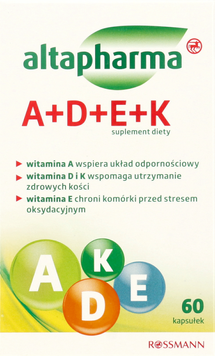 ALTAPHARMA, , kapsułki, witaminy A+D+E+K, suplement diety,, 60 szt ...