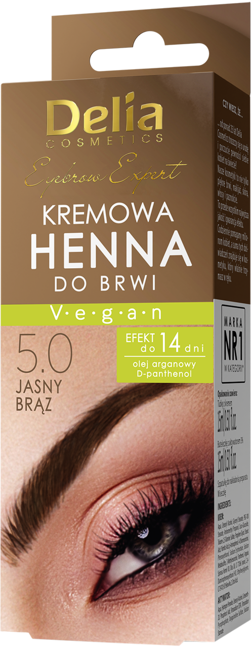 DELIA COSMETICS, , henna do brwi, kremowa, nr 0.5 Jasny Brąz, 15 ml ...