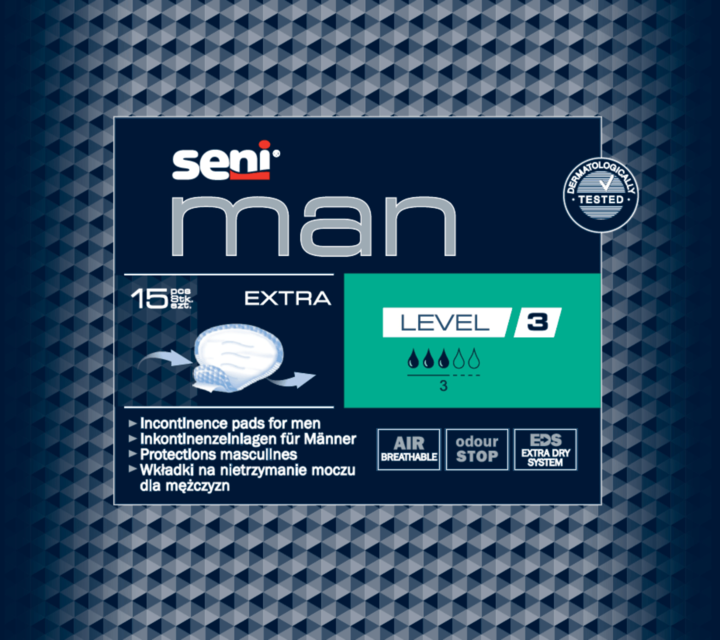 SENI MAN, wkładki na nietrzymanie moczu dla mężczyzn, Extra, 15 szt ...