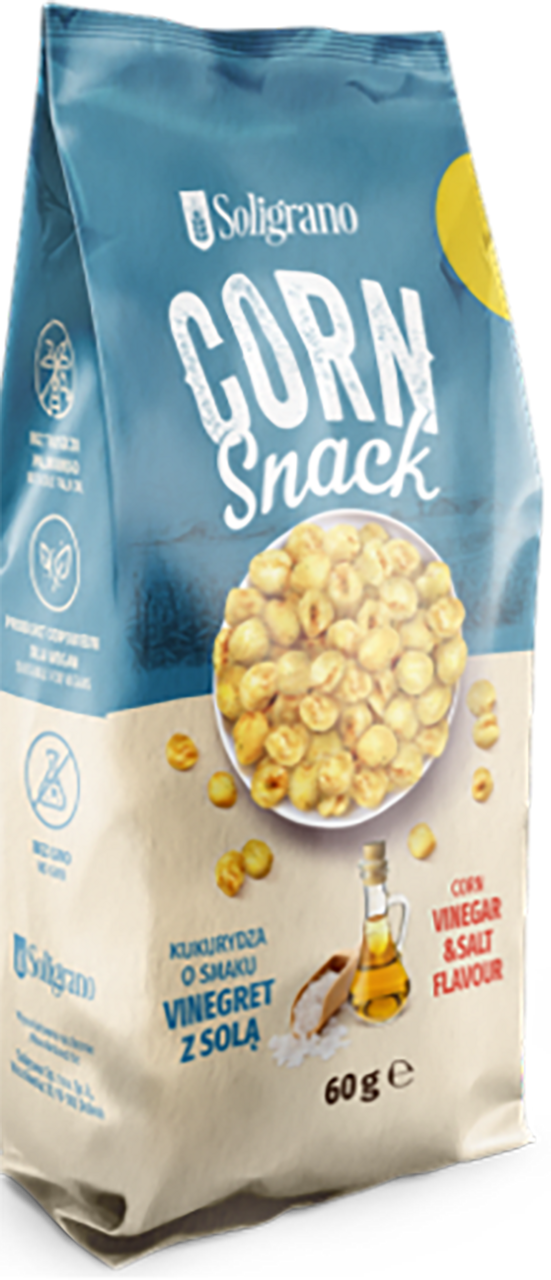 SOLIGRANO, Corn Snack , kukurydza prażona o smaku Vinegret z solą, 60 g ...