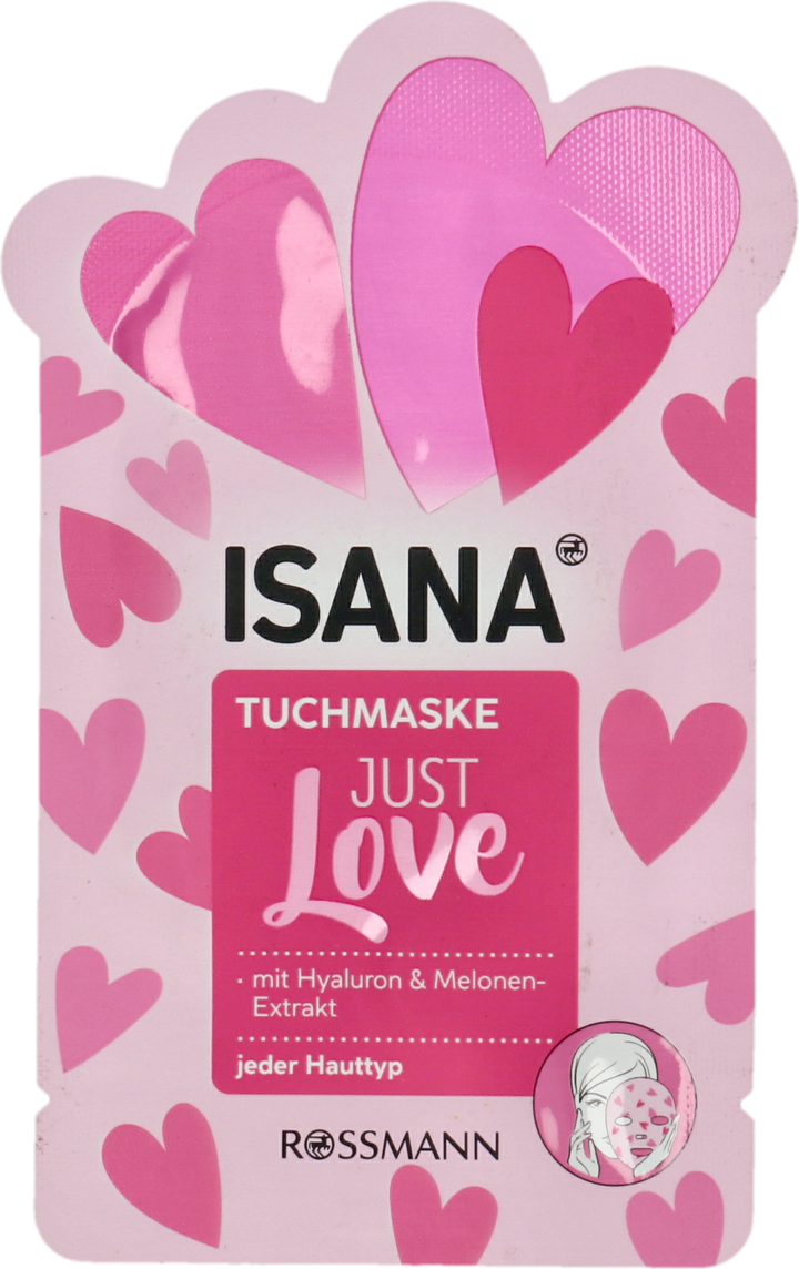 ISANA, maska w płachcie, Just Love,, 1 szt. | Drogeria Rossmann.pl