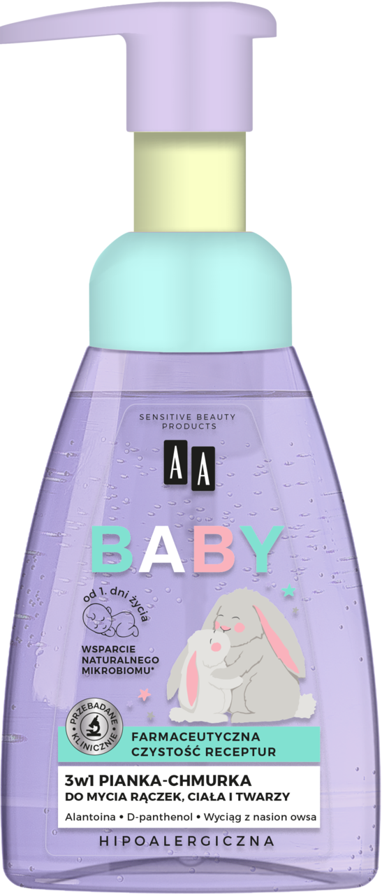 AA BABY, pianka-chmurka do mycia, od 1 dnia życia, hipoalergiczna, 300 ...