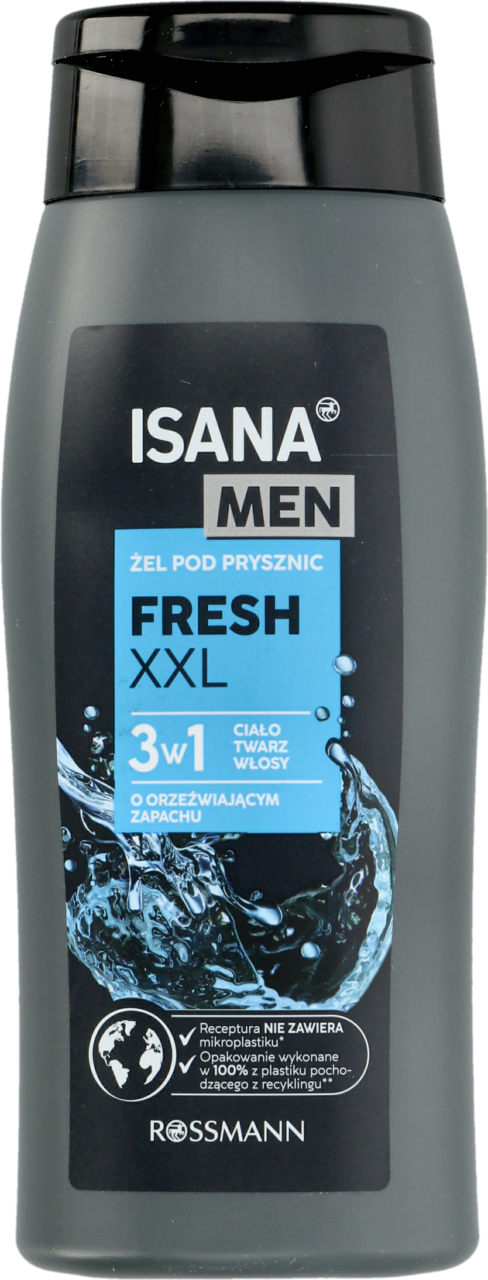 ISANA MEN, Fresh XXL , żel pod prysznic, 3w1, zapach orzeźwiający, 500 ...