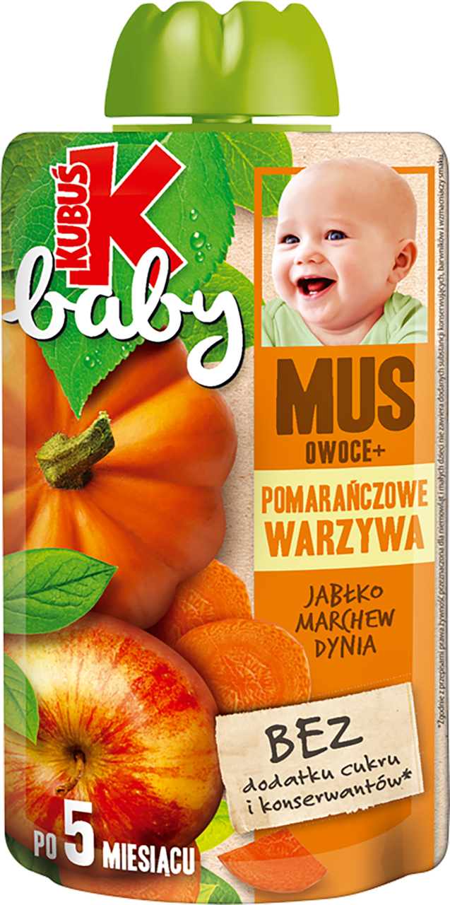 KUBUŚ, Baby , mus owocowo-warzywny, Jabłko, Marchew, Dynia, po 5 ...