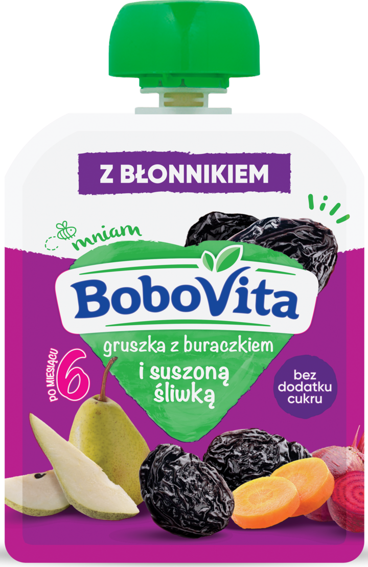 BOBOVITA, gruszka z buraczkiem i suszoną śliwką 6m+, 80 g | Drogeria ...