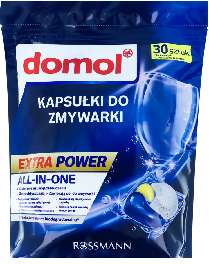 DOMOL, Extra Power , kapsułki do zmywarki, 30 szt. | Drogeria Rossmann.pl