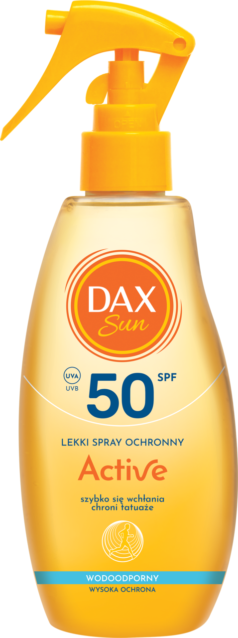 DAX SUN, Active , lekki spray ochronny SPF 50, wodoodporny, 200 ml ...
