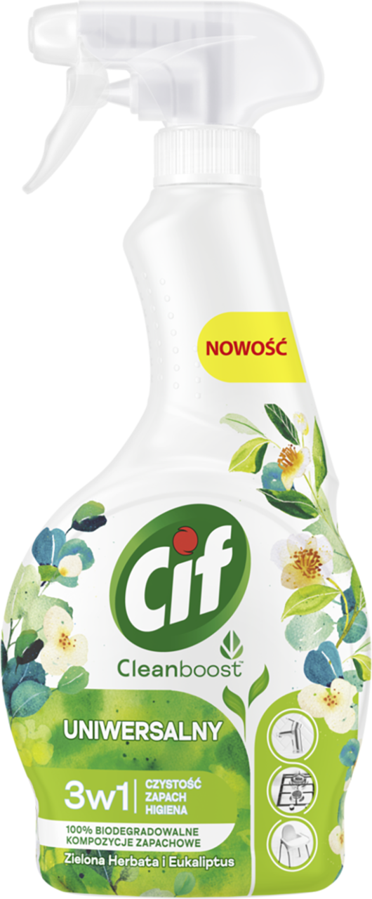 CIF, Cleanboost , spray do czyszczenia uniwersalny, 3w1, Zielona ...