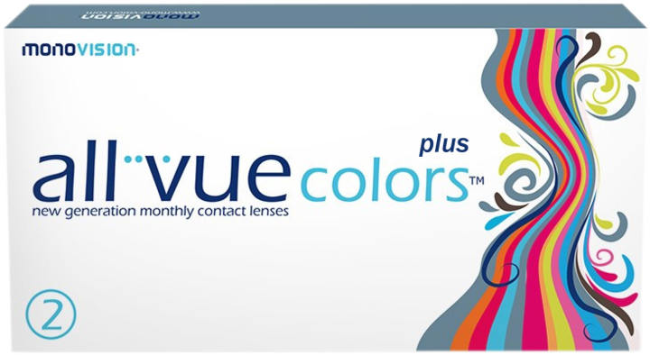 MONOVISION ALL VUE, Colors Plus, soczewki kontaktowe, miesięczne, Brown, moc -1,50, 2 szt ...
