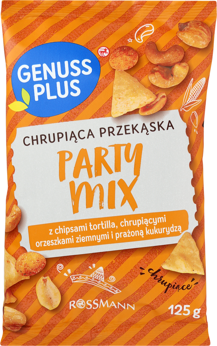 GENUSS PLUS, chrupiąca przekąska, Party Mix, 125 g | Drogeria Rossmann.pl