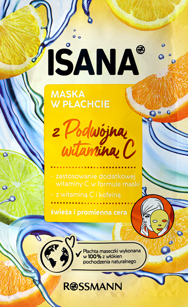 ISANA, maska w płachcie, Witamina C, 1 szt. | Drogeria Rossmann.pl