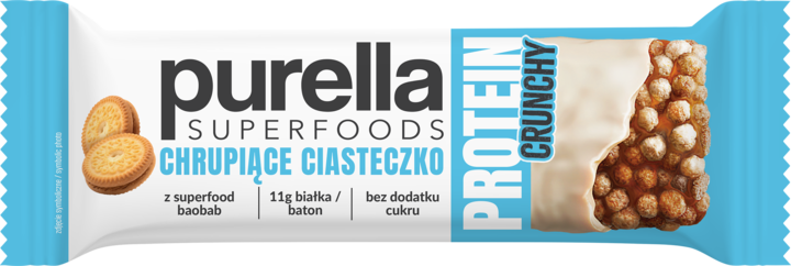 PURELLA SUPERFOODS, Protein , baton, Chrupiące Ciasteczko, 45 g ...