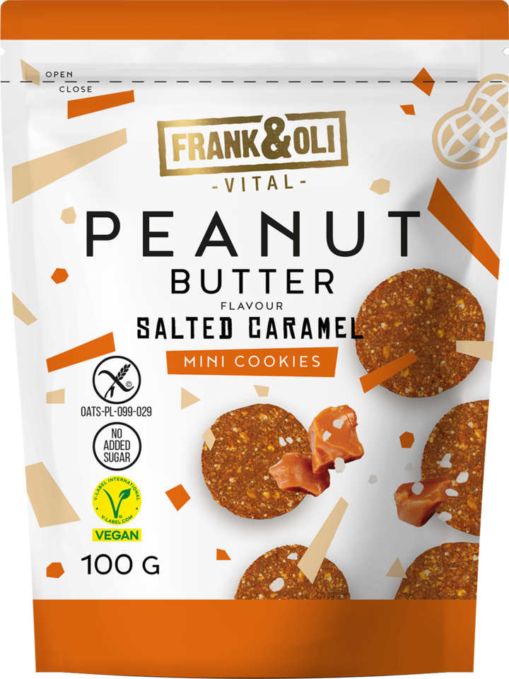 FRANK & OLI, , mini ciasteczka o smaku Słonego Karmelu, 100 g ...