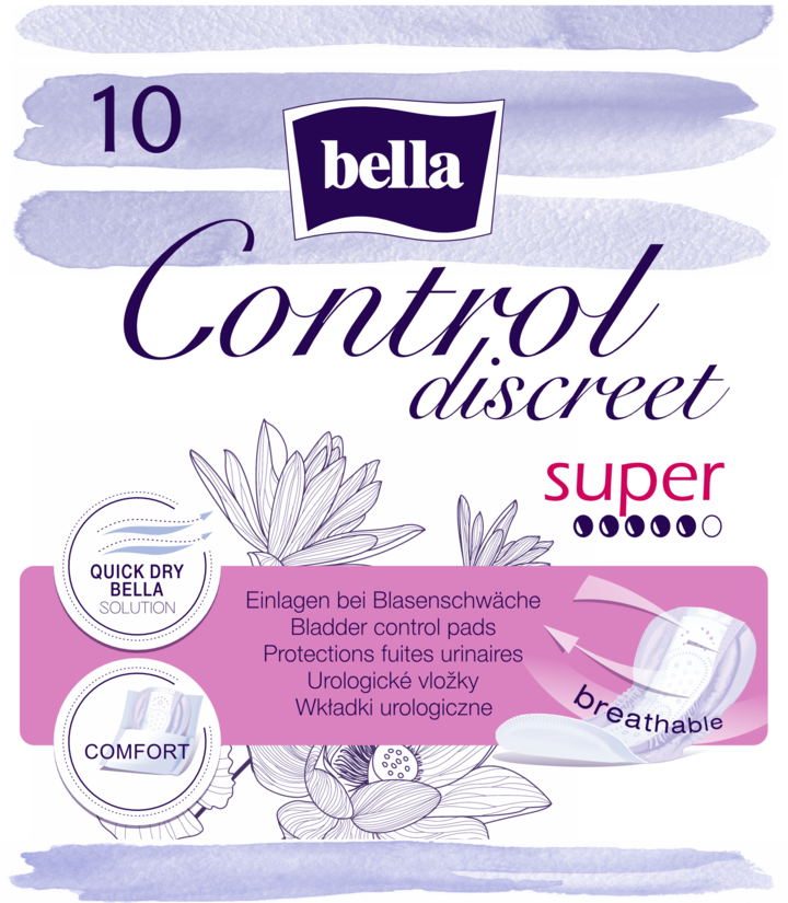 BELLA, Control Discreet , wkładki urologiczne, Super, 10 szt ...