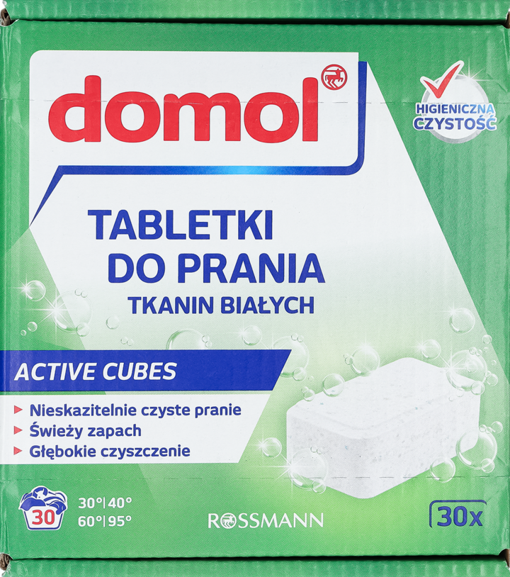 DOMOL, tabletki do prania tkanin białych, 30 szt. | Drogeria Rossmann.pl