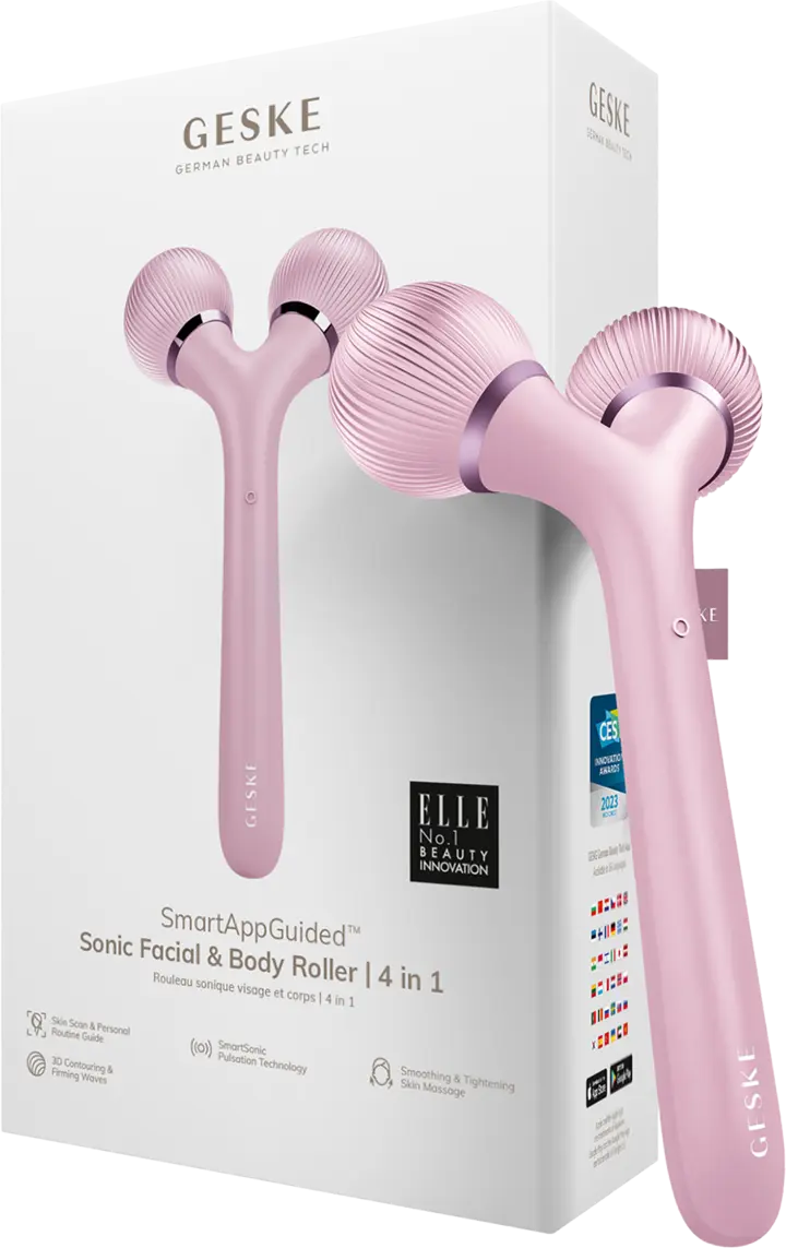 GESKE, Roller soniczny do twarzy i ciała, 4w1 Różowy, 1 szt. | Drogeria ...