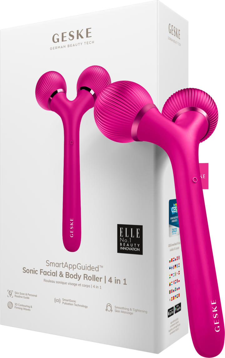 GESKE, Roller soniczny do twarzy i ciała, 4w1 Magenta, 1 szt ...