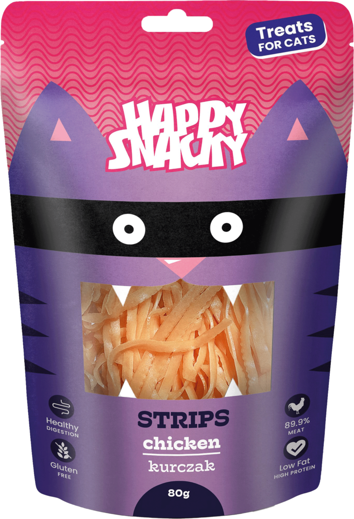 HAPPY SNACKY, przysmak dla kota, w formie podłużnych miękkich pasków z ...
