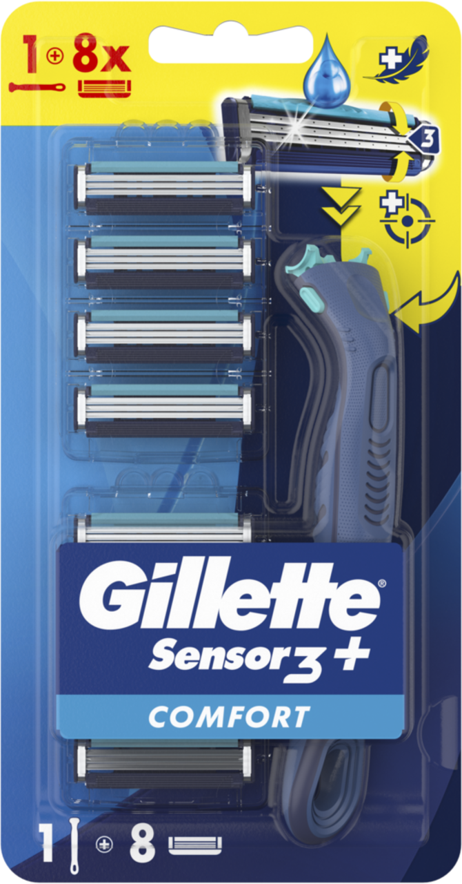 GILLETTE, Sensor 3+ Comfort, maszynka do golenia dla mężczyzn, 3 ...