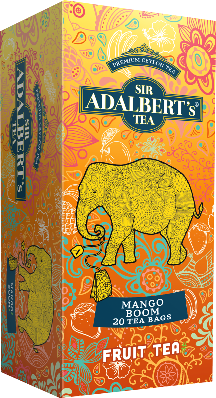 ADALBERT'S TEA, herbata owocowa w saszetkach, Mango Boom, 20x1,5g ...