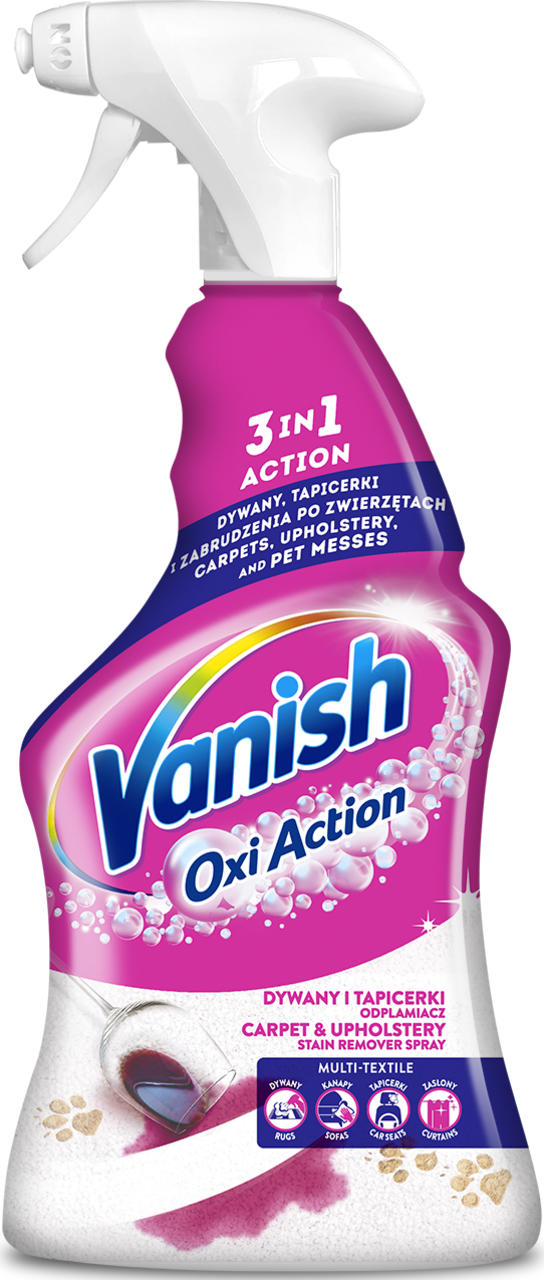 VANISH, Oxi Action , odplamiacz w sprayu do dywanów i tapicerki, 3w1, 500 ml | Drogeria Rossmann.pl