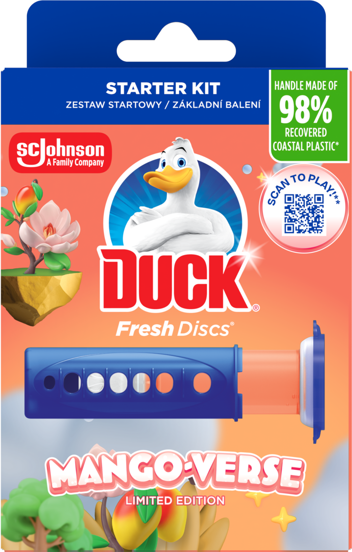 DUCK, Fresh Discs , krążek do WC, żelowy, Mango-Verse, zestaw startowy ...