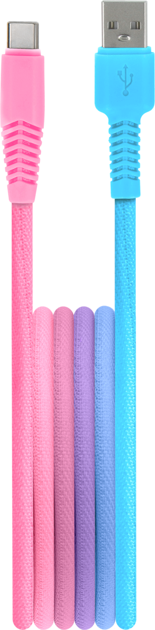 SETTY, , kabel, USB-A/USB-C, dł. 1,5 m, Różowo-Turkusowy, 1 szt ...
