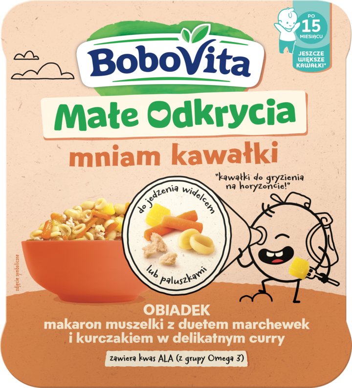 BOBOVITA, Małe Odkrycia , makaron muszelki z duetem marchewek i ...