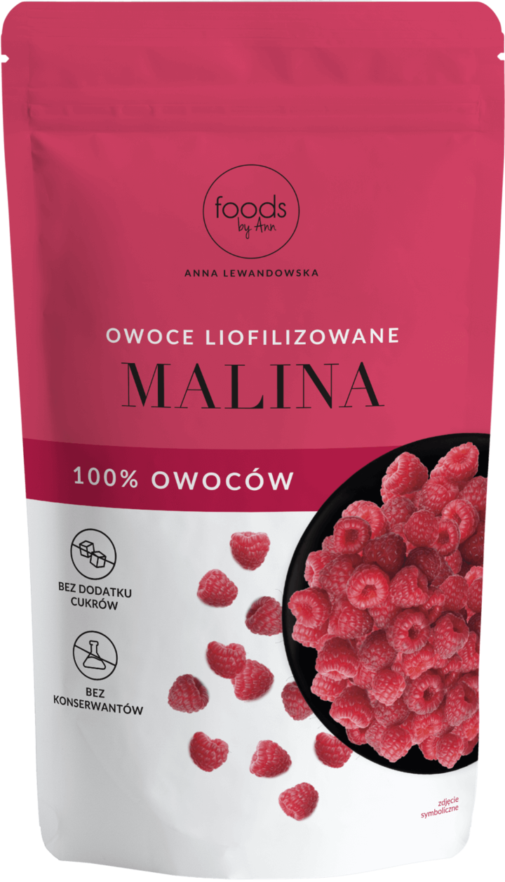 FOODS BY ANN, owoce liofilizowane, Malina 100%, 80 g | Drogeria Rossmann.pl