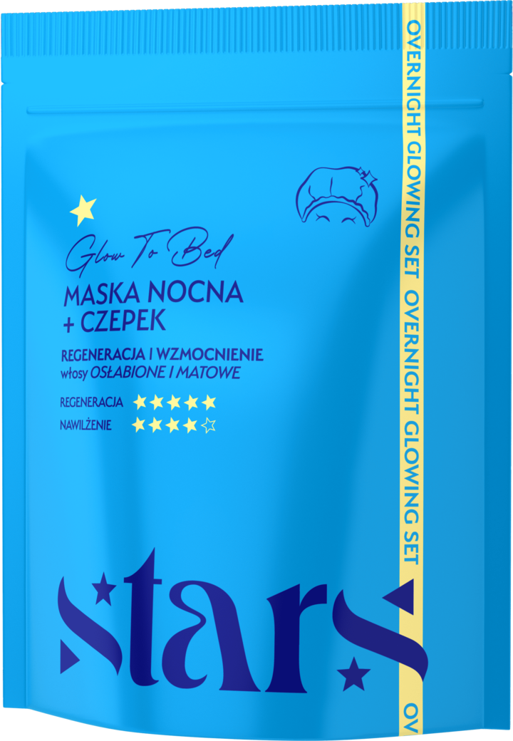 STARS, Glow To Bed , maska do włosów z czepkiem, na noc, 200 ml ...