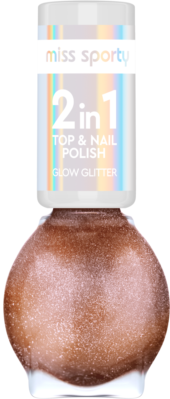 MISS SPORTY, Glow Glitter , lakier do paznokci, brokatowy, 2w1, nr 80 ...