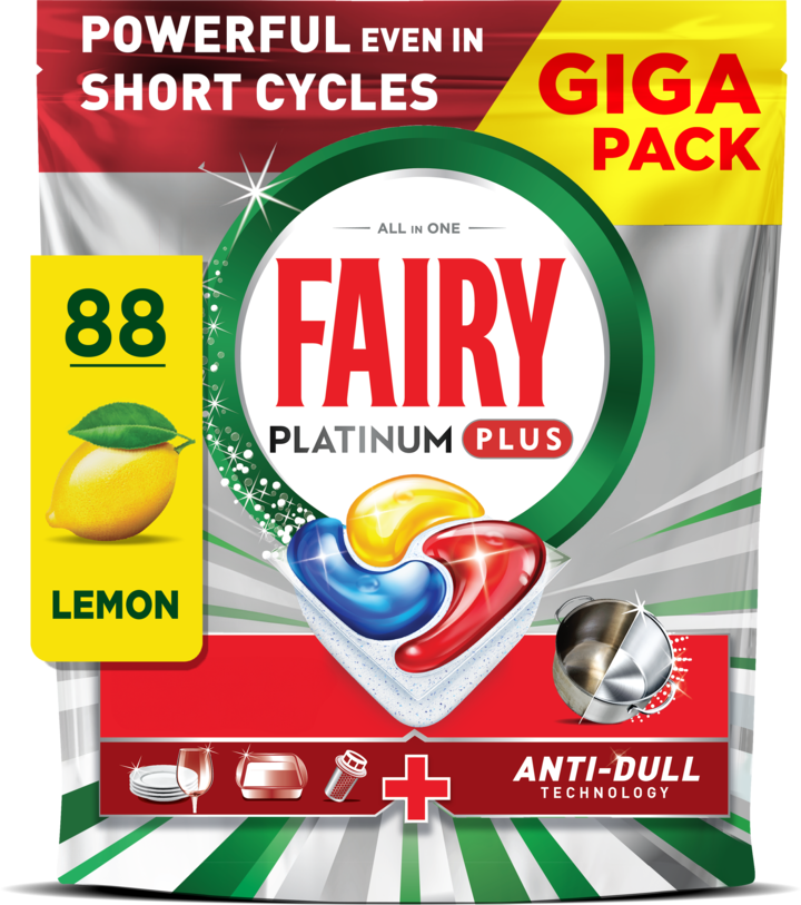 FAIRY, Platinum Plus All In One, kapsułki do zmywarki, Lemon, 88 szt ...