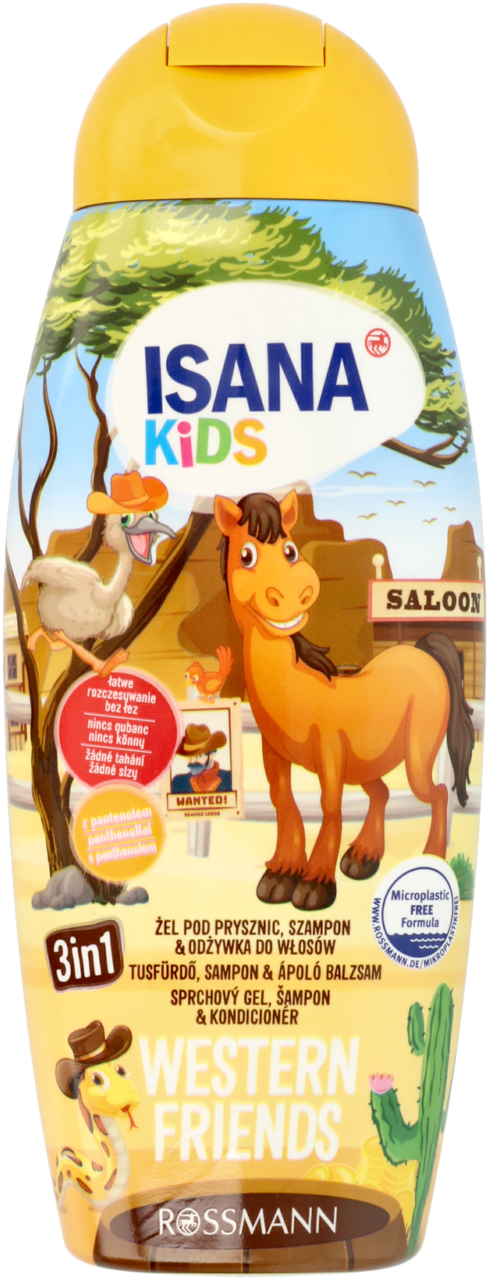 ISANA KIDS, szampon, żel i odżywka pod prysznic dla dzieci, 3w1, 300 ml ...