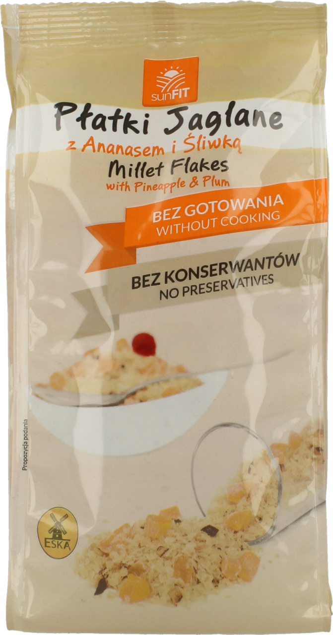 SUNFIT, płatki jaglane z ananasem i śliwką, 250 g | Drogeria Rossmann.pl