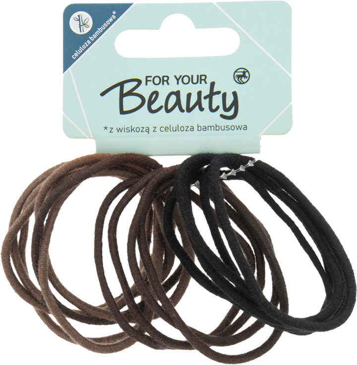 FOR YOUR BEAUTY, gumki do włosów, z wiskozą z celuloza bambusowa, 15 ...