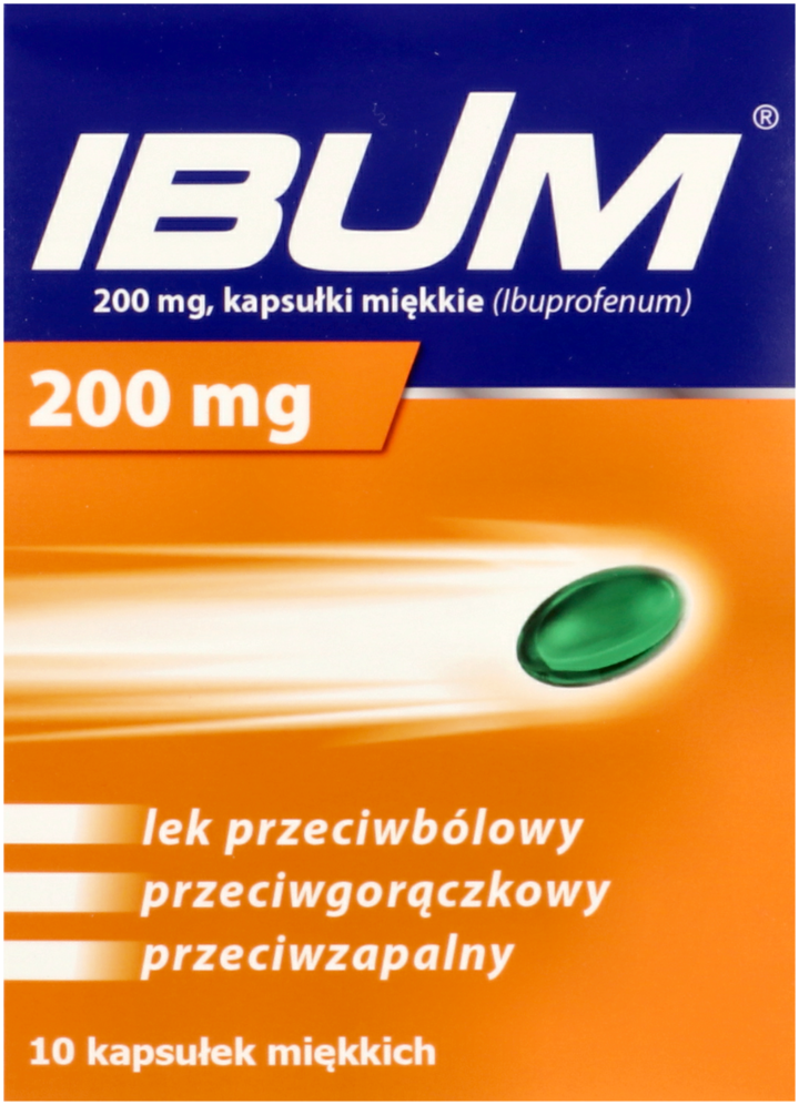IBUM, kapsułki miękkie, 200 mg, przeciwbólowy, przeciwgorączkowy i ...
