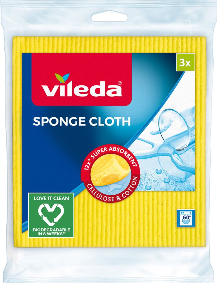 VILEDA, Sponge Cloth , ściereczki gąbkowe, 3 szt. | Drogeria Rossmann.pl