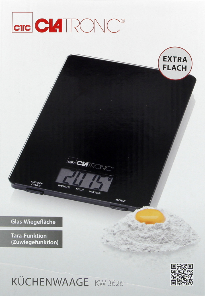 CLATRONIC, waga kuchenna, KW 3626, czarna, 1 szt. | Drogeria Rossmann.pl