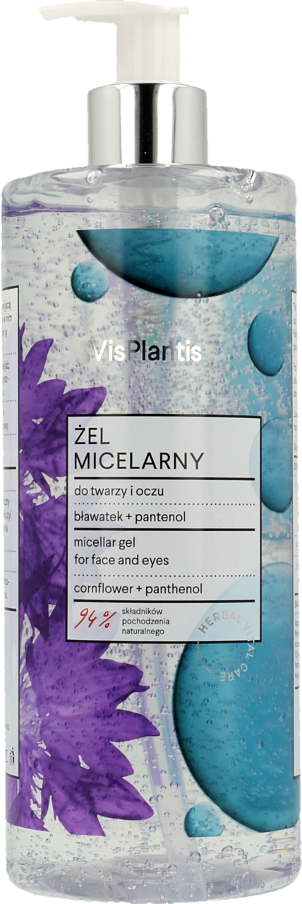 VIS PLANTIS, żel micelarny do twarzy i oczu, bławatek+ pantenol, 500 ml ...