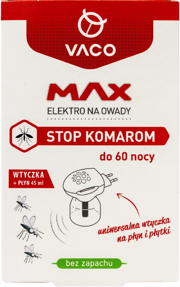VACO, , elektrofumigator z płynem owadobójczym, przeciw komarom i innym owadom, 1 szt ...